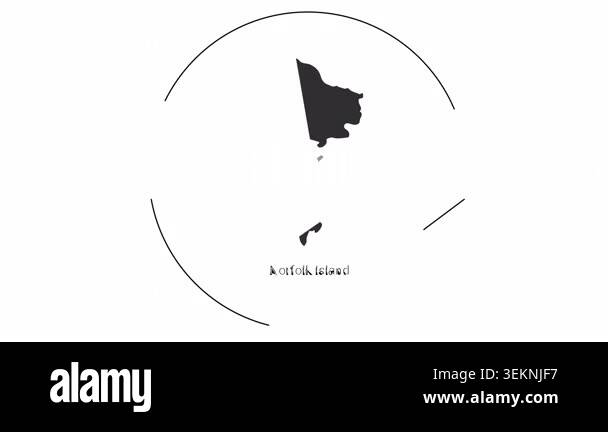 A minimalist animation showing the outline of Norfolk Island with a ...
