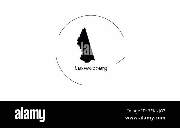 A minimalist graphic featuring the outline of Luxembourg with a ...