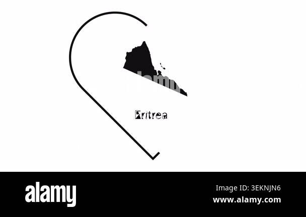 A graphic design featuring the map of Eritrea within a heart shape ...
