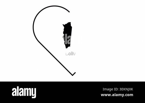 A black silhouette of the map of Bolivia is centrally placed within a ...