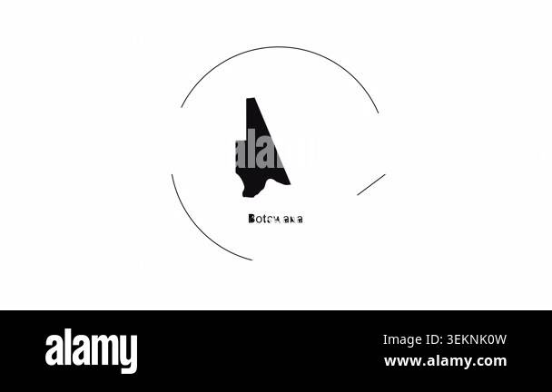 A minimalist animation featuring the silhouette of Botswana within a ...
