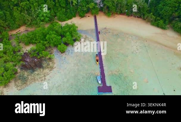 Aerial View of a Hidden Beach in Mu Ko Surin National Park Stock Video ...