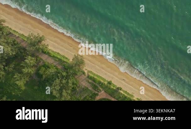 Aerial View of a Sandy Beach from Above Stock Video Footage - Alamy
