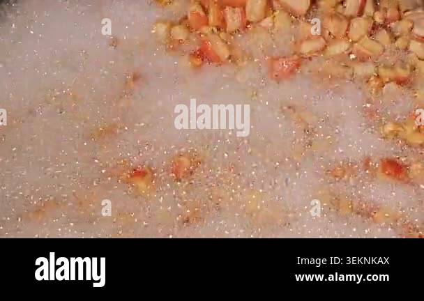 Street Food Style Pork Rind Frying in a Wok Stock Video Footage - Alamy