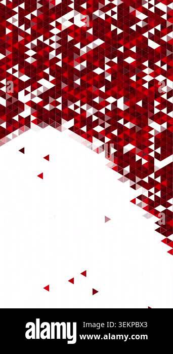 Abstract diagonal top border of dark red and white triangles leaving ...
