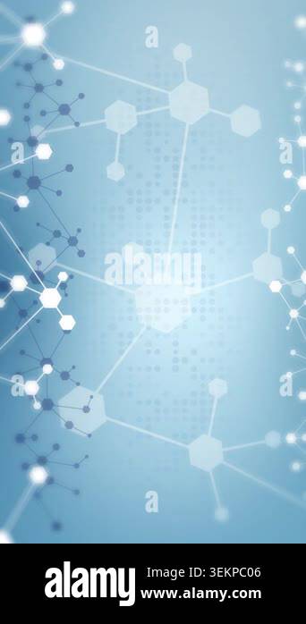 A vertical high tech abstract background illustrating glowing white and ...