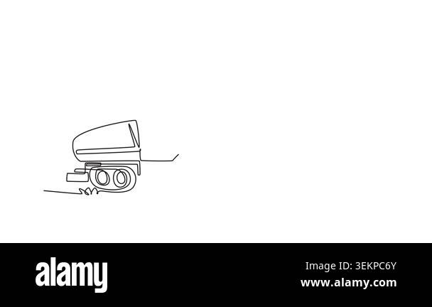 Animated self drawing of continuous line draw industrial road paving ...