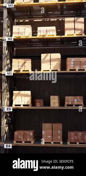 In The Small Warehouse, 3d Render animation small warehouse displays ...