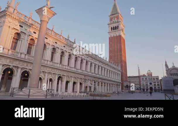 Piazza San Marco Peaceful sunrise view of Saint Mark Square in Venice ...