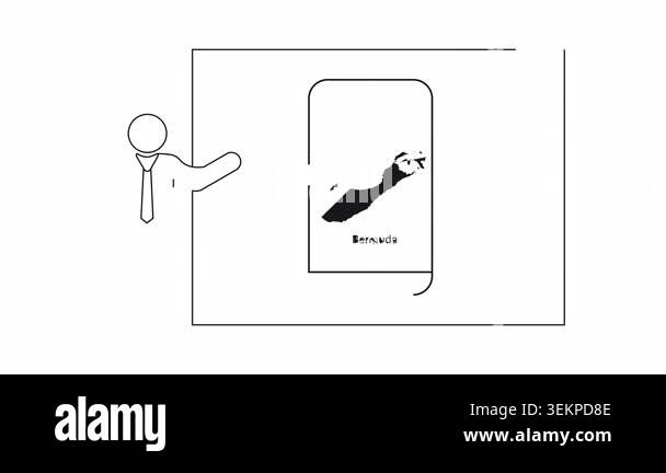 A simple line drawing shows a person in a suit pointing towards a large ...