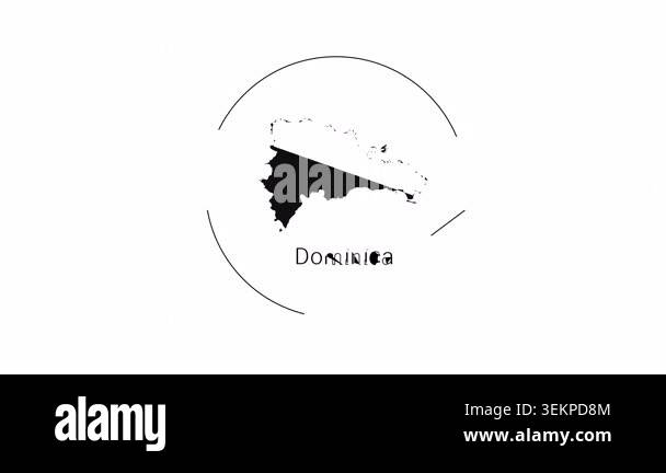 A simple black and white animation of the Dominican Republic map ...