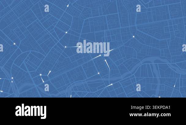 Abstract navigation background displaying a river and street network ...
