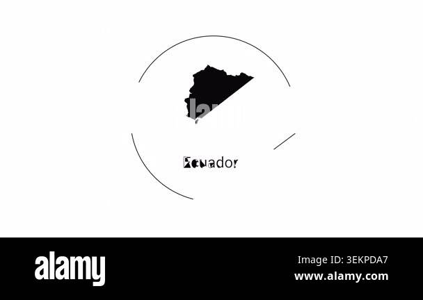 A minimalist graphic featuring the map of Ecuador within a circle of ...