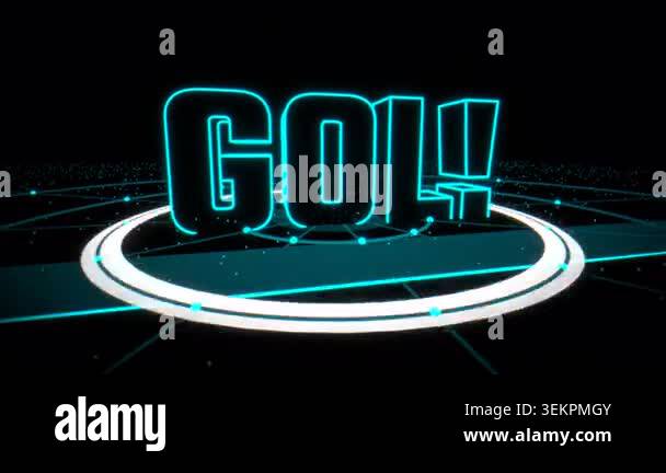 High-end 3D motion graphic featuring a neon holographic HUD for sports ...