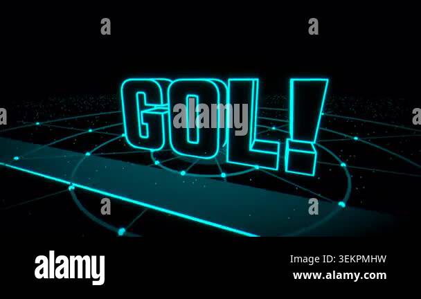 High-end 3D motion graphic featuring a neon holographic HUD for sports ...