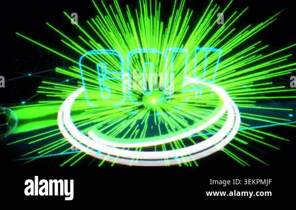 High-end 3D motion graphic featuring a neon holographic HUD for sports ...
