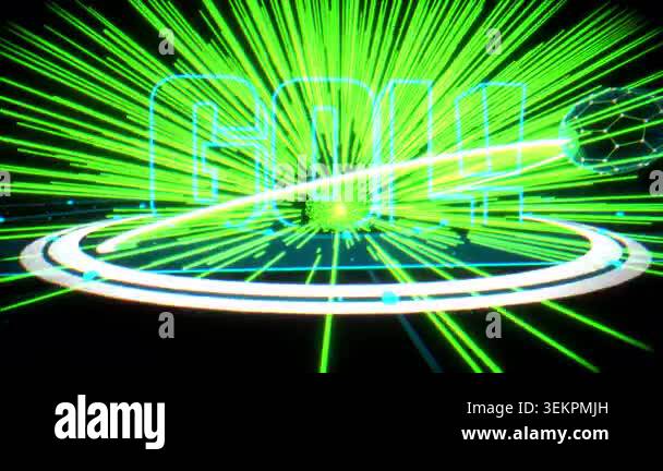 High-end 3D motion graphic featuring a neon holographic HUD for sports ...