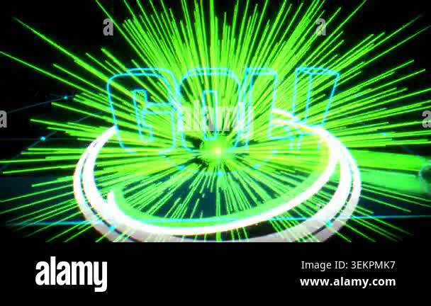 High-end 3D motion graphic featuring a neon holographic HUD for sports ...
