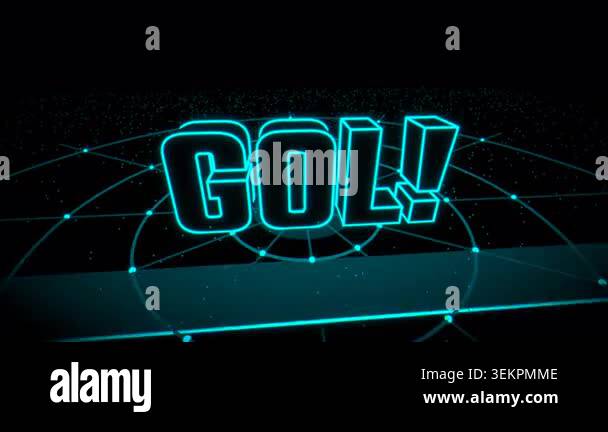 High-end 3D motion graphic featuring a neon holographic HUD for sports ...