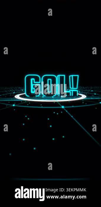 High-end 3D motion graphic featuring a neon holographic HUD for sports ...
