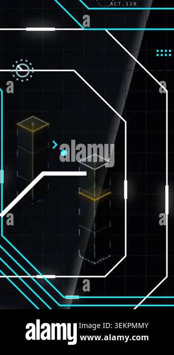Premium motion graphic showcasing a futuristic virtual data grid with ...