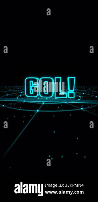 High-end 3D motion graphic featuring a neon holographic HUD for sports ...