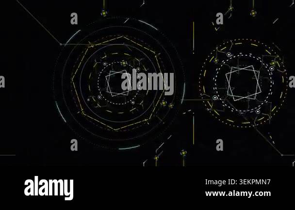 Premium motion graphic featuring a detailed procedural electronic ...