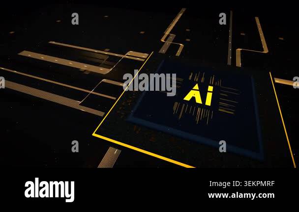 Neon energy streams pulse through a dark circuit board, emphasizing the ...