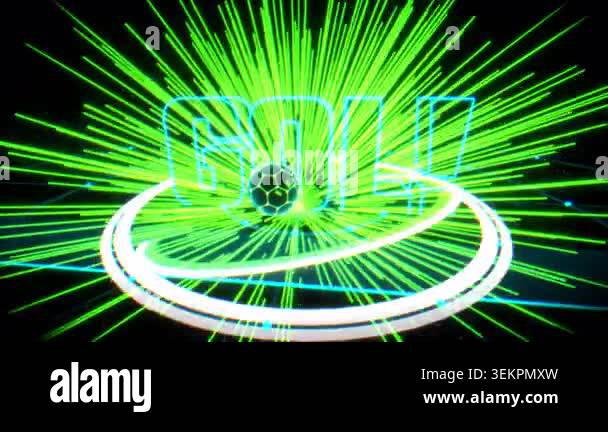 High-end 3D motion graphic featuring a neon holographic HUD for sports ...
