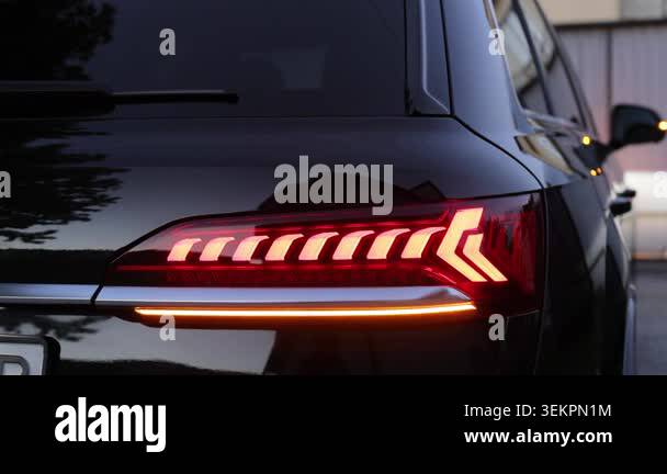 Emergency flashing car rear light lamp. Nobody around to help. Car ...