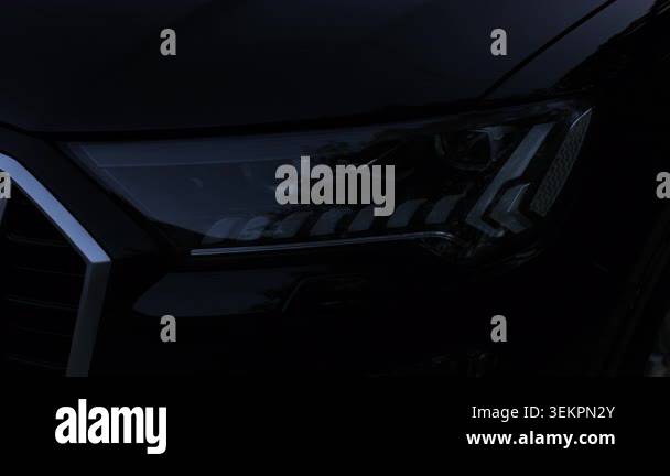 New modern electric hybrid car bi-led matrix headlamp. Energy Efficient ...