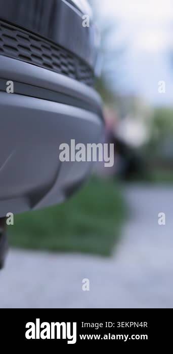 Vertical video of Tow bar and tow ball on a car. Towbar on car black ...