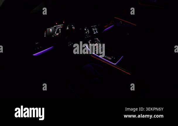 Hybrid electric car Interior view in the cabin. Car interior from ...