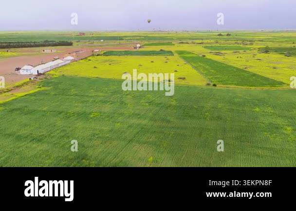 Aerial view of Morocco, Moroccan countryside near Marrakech Stock Video ...