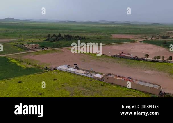 Aerial view of Morocco, Moroccan countryside near Marrakech Stock Video ...