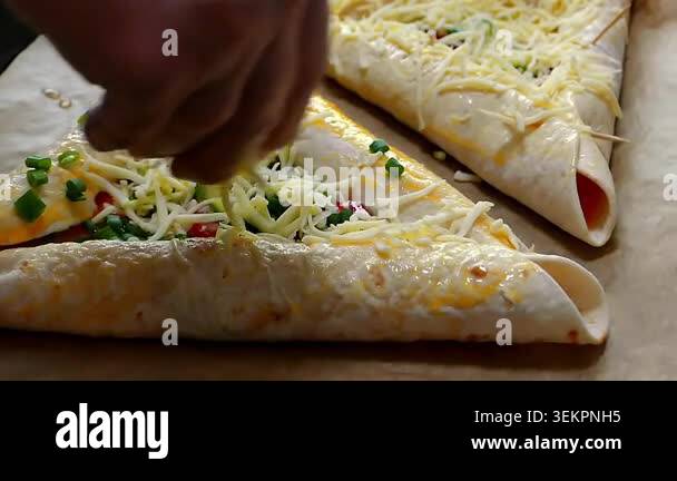 How to make this dish: Lavash with egg and cheese Stock Video Footage ...