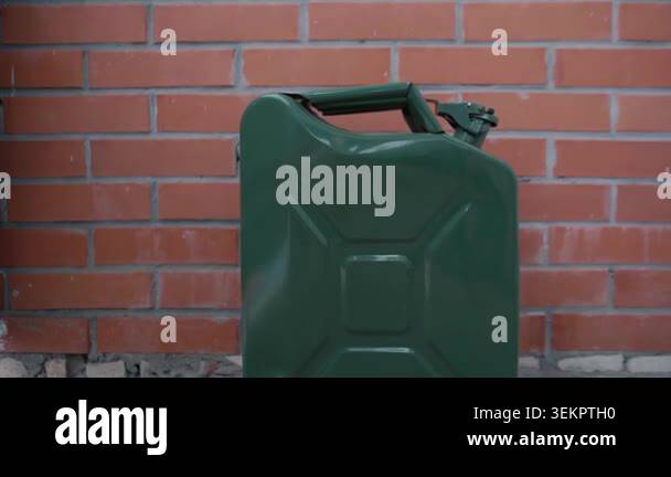 A canister of gasoline as a large reserve in case of fuel shortages ...