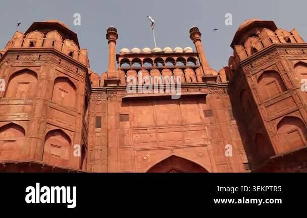 some glimpses of fort in delhi india. from outside to inside view Stock ...
