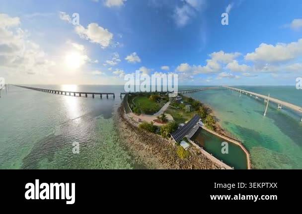 Aerial orbit Pigeon Key Florida USA Stock Video Footage - Alamy