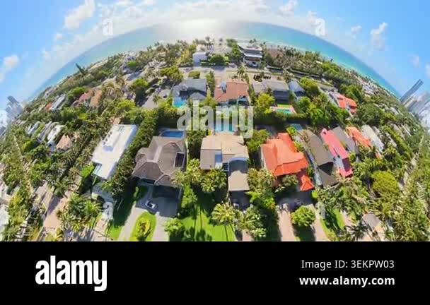 Aerial fisheye view of Sargassum on Floridas beaches summer 2026 Stock ...