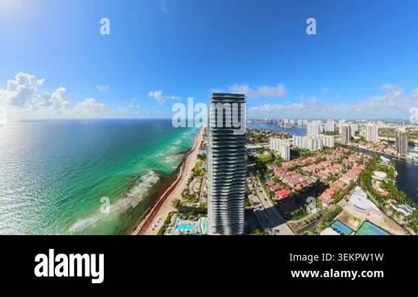 Flying over highrise skyscrapers on Miami Beach 4k 60p 2026 Stock Video ...
