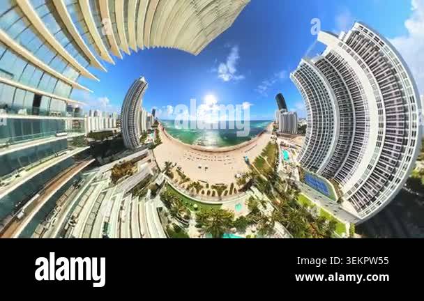 Warped buildings bending all around in a surreal reality Stock Video ...