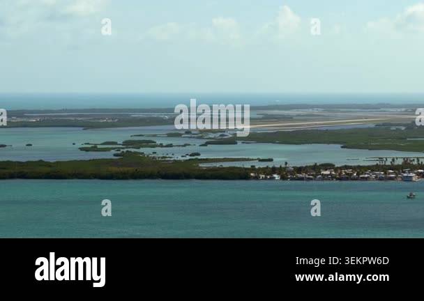Aerial telephoto panorama US Naval Air Station Key West Florida 2026 ...