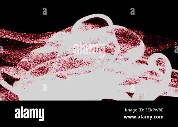 Swirling red and white particle cloud on black background Stock Video ...