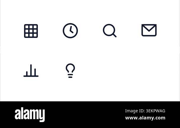 Minimalist hand drawn business icon set animation Stock Video Footage ...