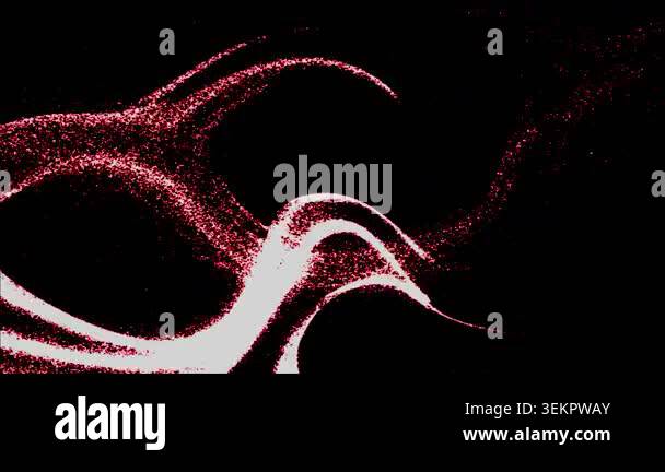 Abstract red fluid particle trails flowing through dark space Stock ...