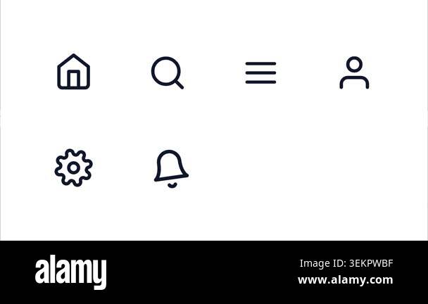 Essential user interface animated icons for web and mobile design Stock ...