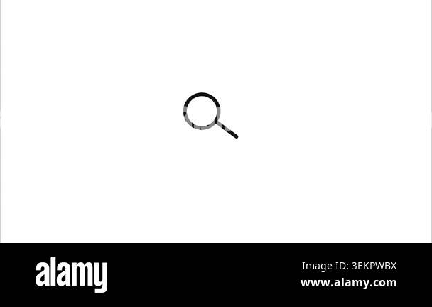 Magnifying glass icon animation on white background Stock Video Footage ...