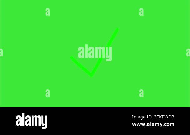 Animated green hand drawn checkmarks on green screen Stock Video ...