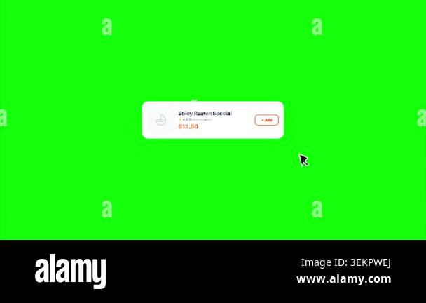 Computer mouse clicking an add to cart button on a green screen Stock ...